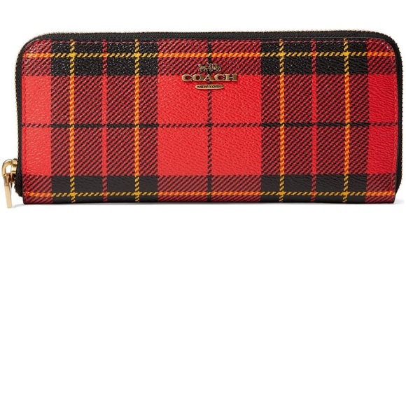 Coach | Bags | Coach Red Tartan Plaid Box Tote And Matching Wallet ...